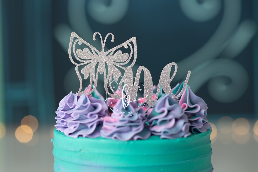Glitter Butterfly Cake Topper: Birthday Cake Smash - Etsy