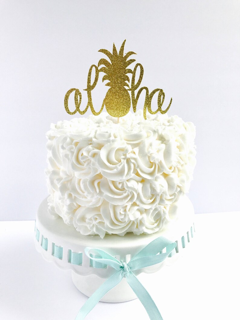 Aloha Cake Topper/ Tropical Party Cake Toppers/ Pineapple - Etsy