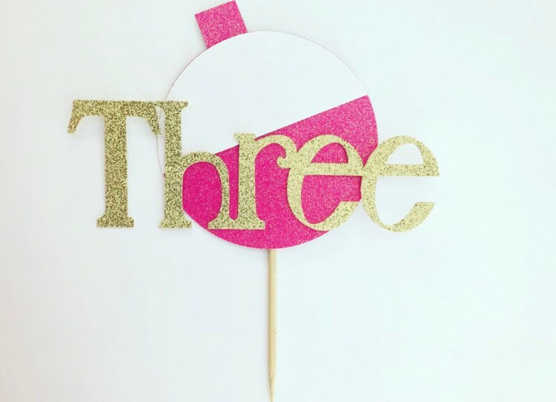Pink Fishing Bobber Cake Topper: Glitter Girl Birthday Decor - Etsy