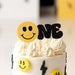 Smiley Face 'groovy One' Cake Topper: Glitter Birthday Decor - Etsy