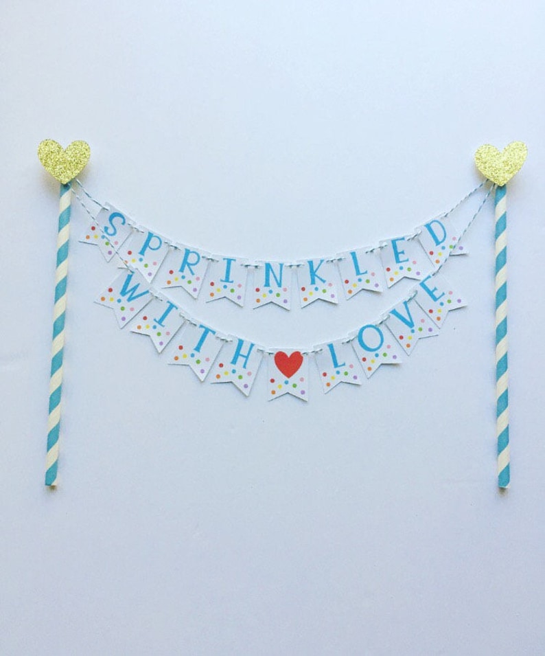 Sprinkled With Love Cake Topper / Baby Sprinkle Cake Topper | Etsy