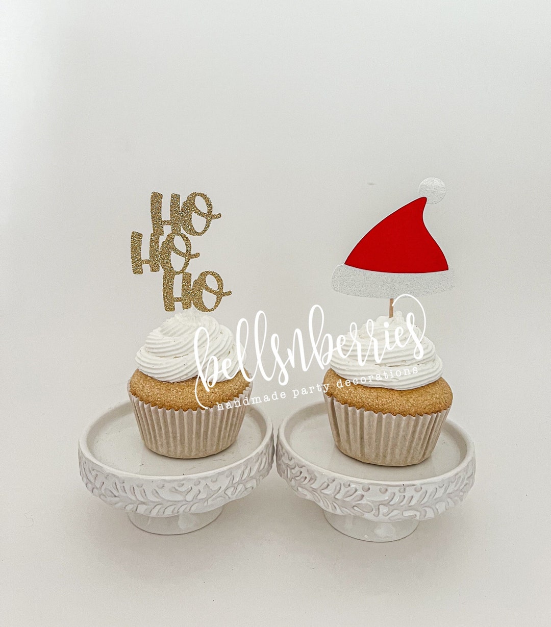 Santa Cupcake Toppers / Ho Ho Ho Cupcake Toppers / Winter Wonderland ...
