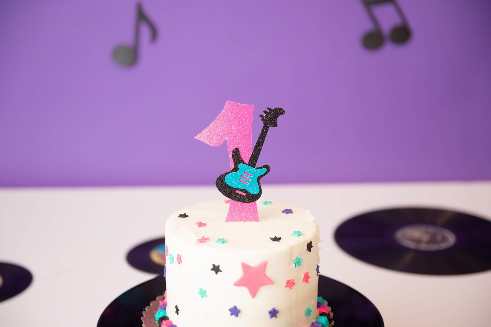 Rock N Roll Cake Topper Guitar Cake Topper Rock Party Etsy