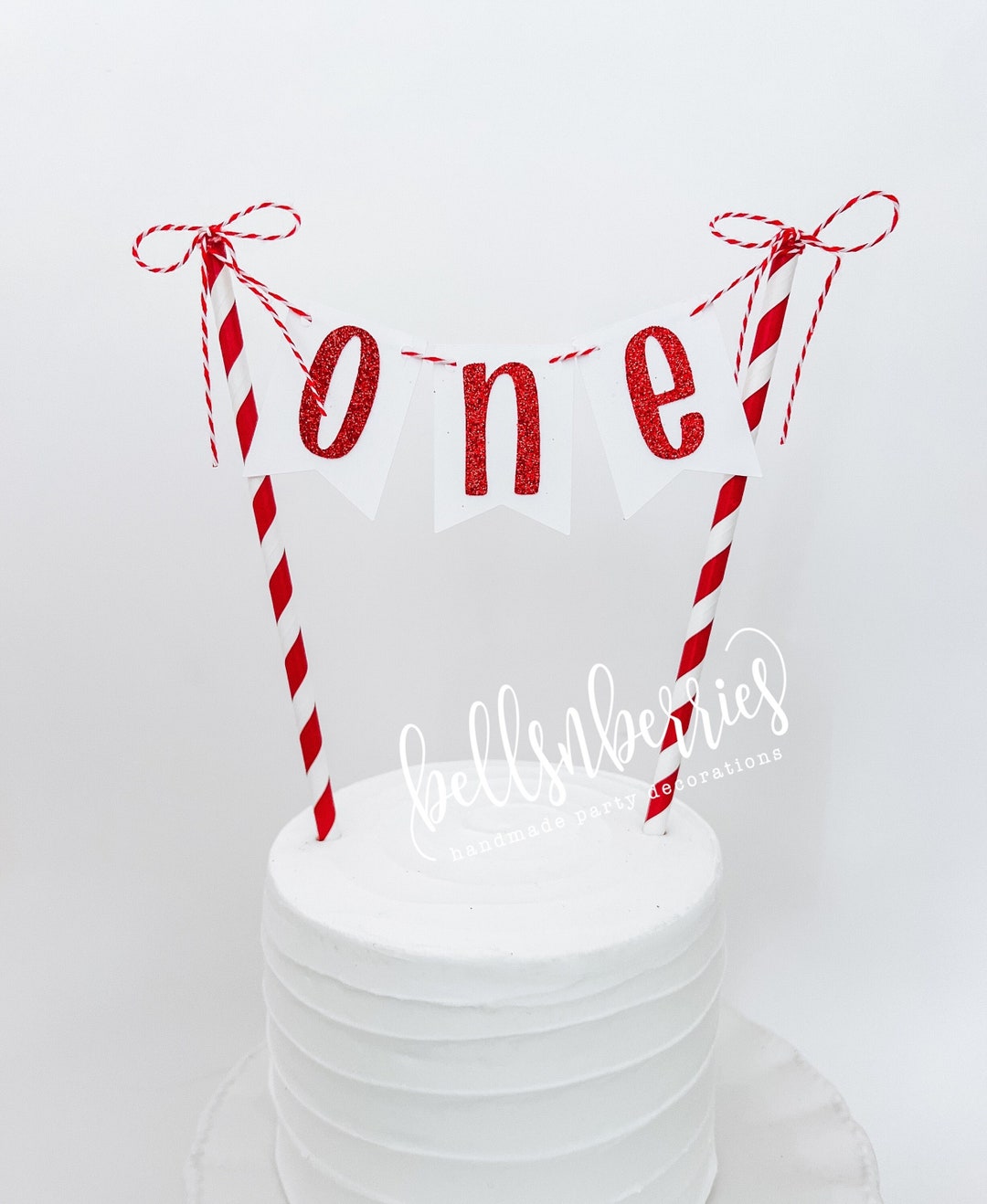Candy Cane Striped Cake Topper / Christmas Cake Topper / Christmas ...