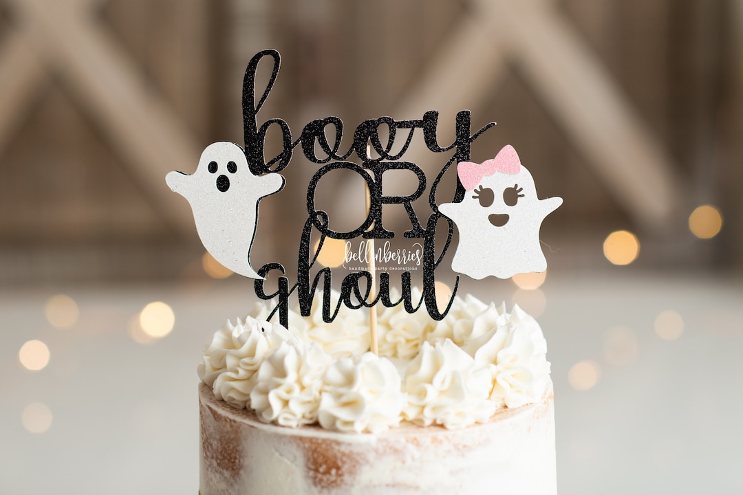 Boo-y or Ghoul Gender Reveal Cake Topper/ Gender Reveal Party ...