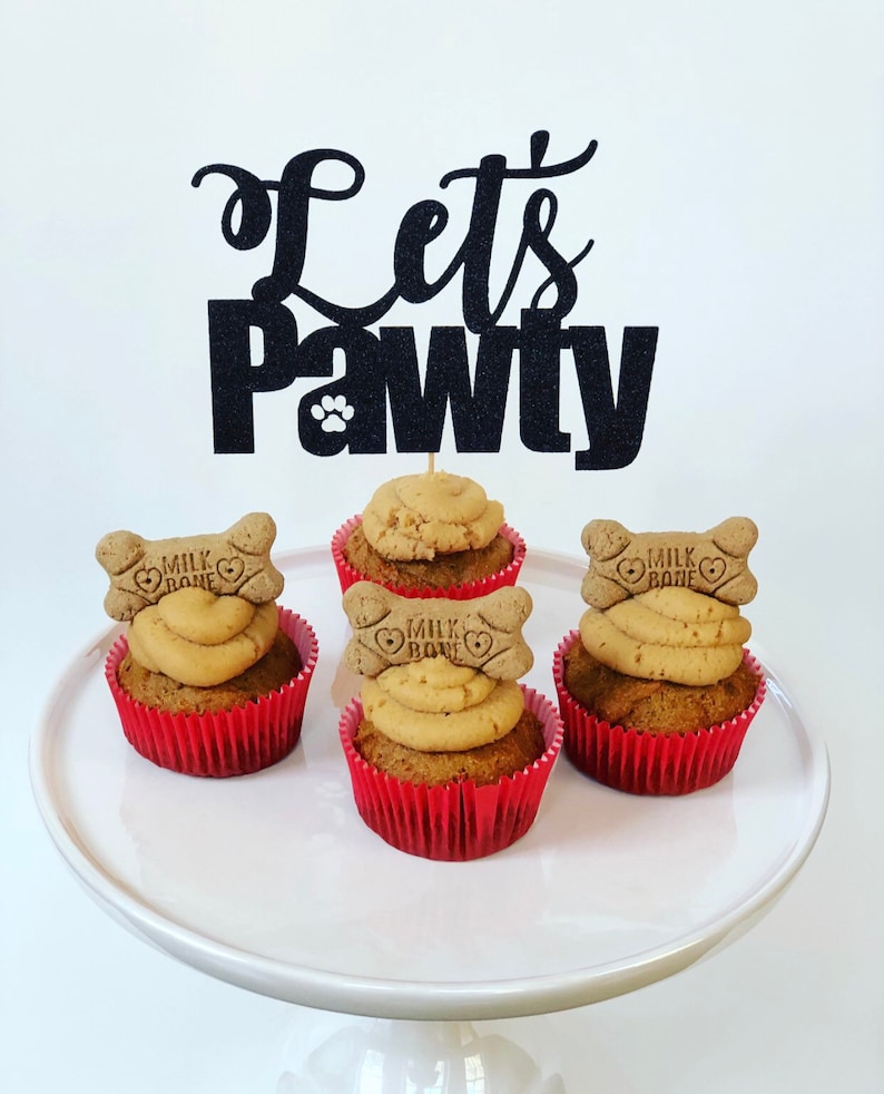 Let's Pawty Dog Party Cake Topper / Happy Birthday Cake - Etsy