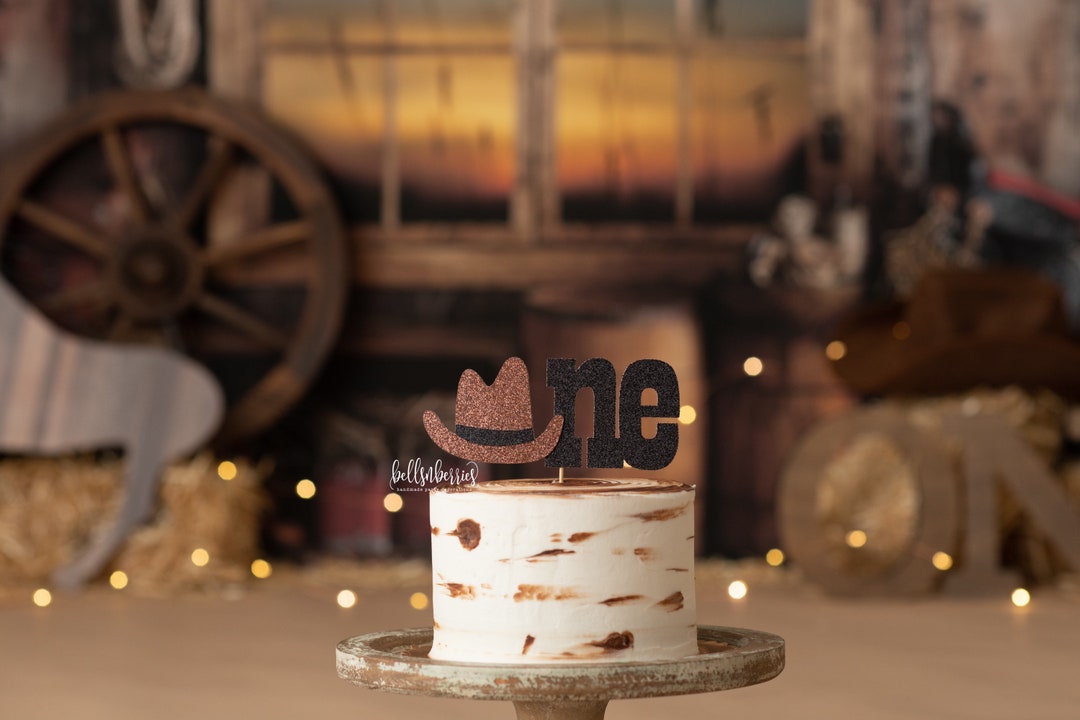 My First Rodeo Cake Topper: Glitter Cowboy Birthday Party Decor - Etsy