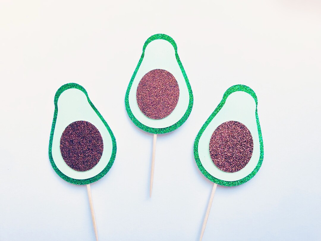 Avocado Cupcake Toppers/ Avocado Birthday Party/ Avocados/ - Etsy