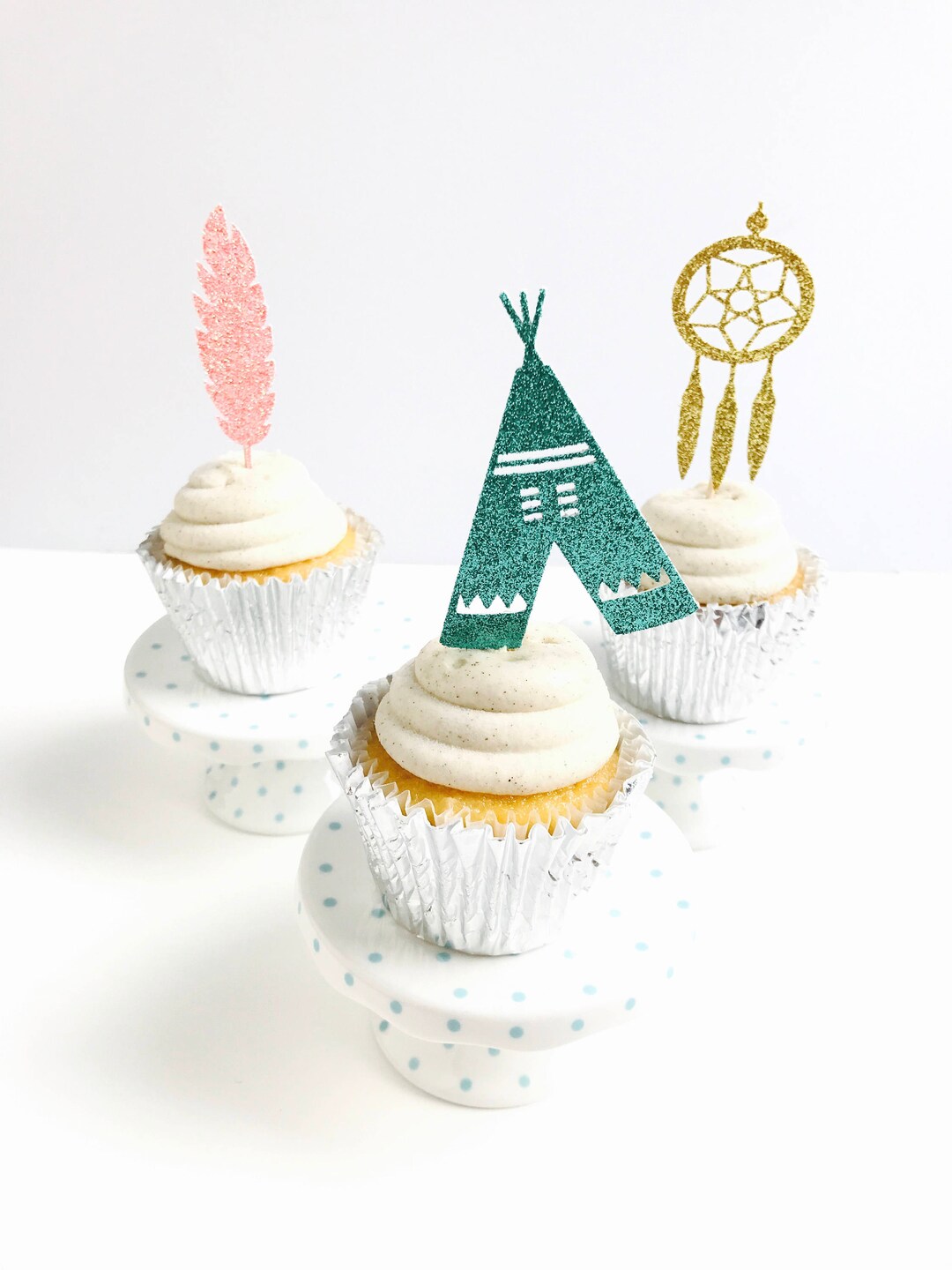 Boho Glitter Cupcake Toppers: Tribal Baby Shower Decor - Etsy