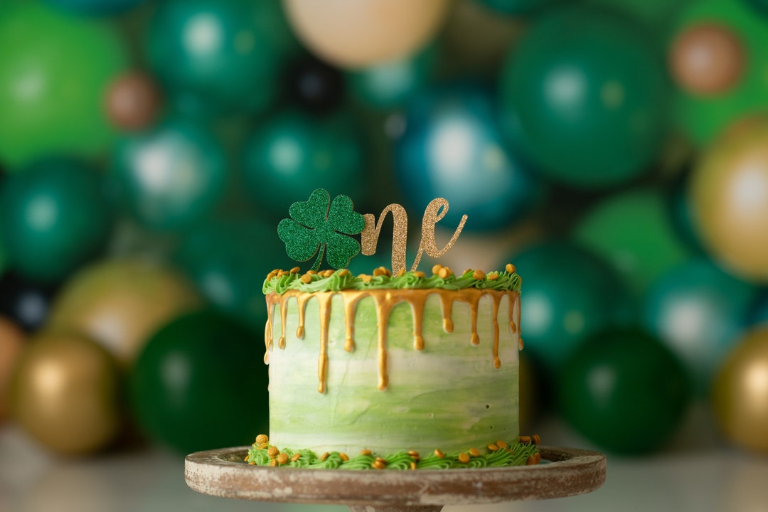 Shamrock First Birthday Cake Topper: Glitter St. Patrick's Day - Etsy
