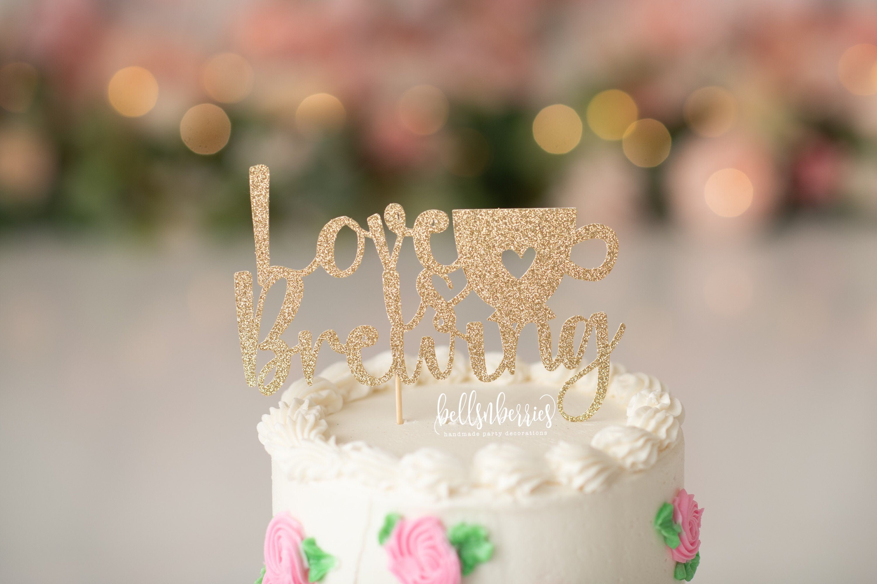 Love is Brewing Cake Topper / Coffee Themed Bridal Shower / - Etsy 日本
