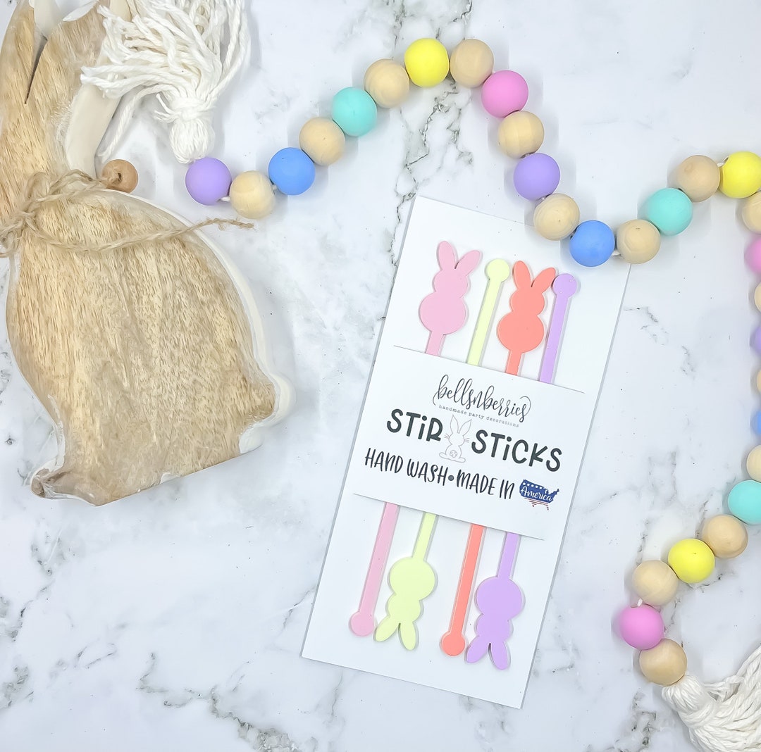 Marshmallow Bunny Stir Sticks/ Easter Drink Sticks/ Set of 4 - Etsy