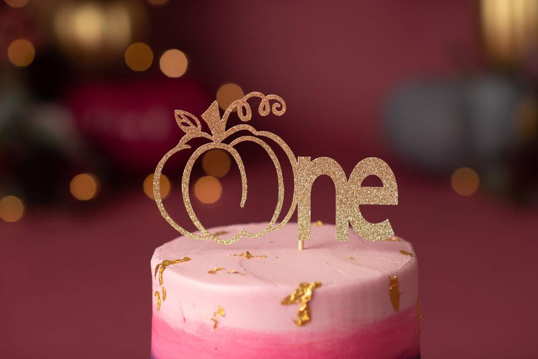 Pumpkin 1st Birthday Cake Topper/ Little Pumpkin Glitter Cake Topper ...