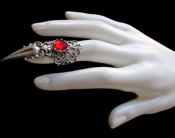 Ruby Vampire Ring - Etsy