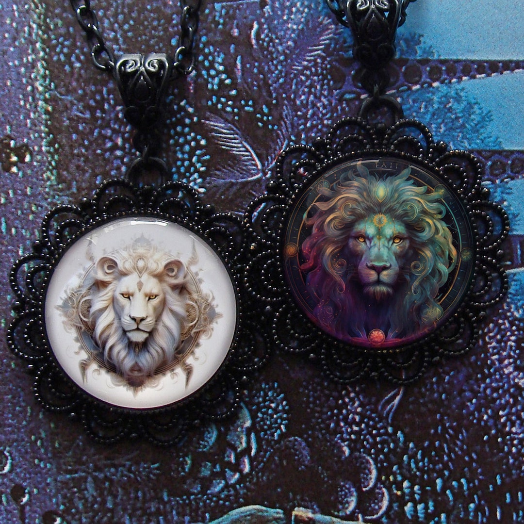 Lion Necklace Leo Aslan Animal Totem Protective Spirit Witchy Wiccan ...