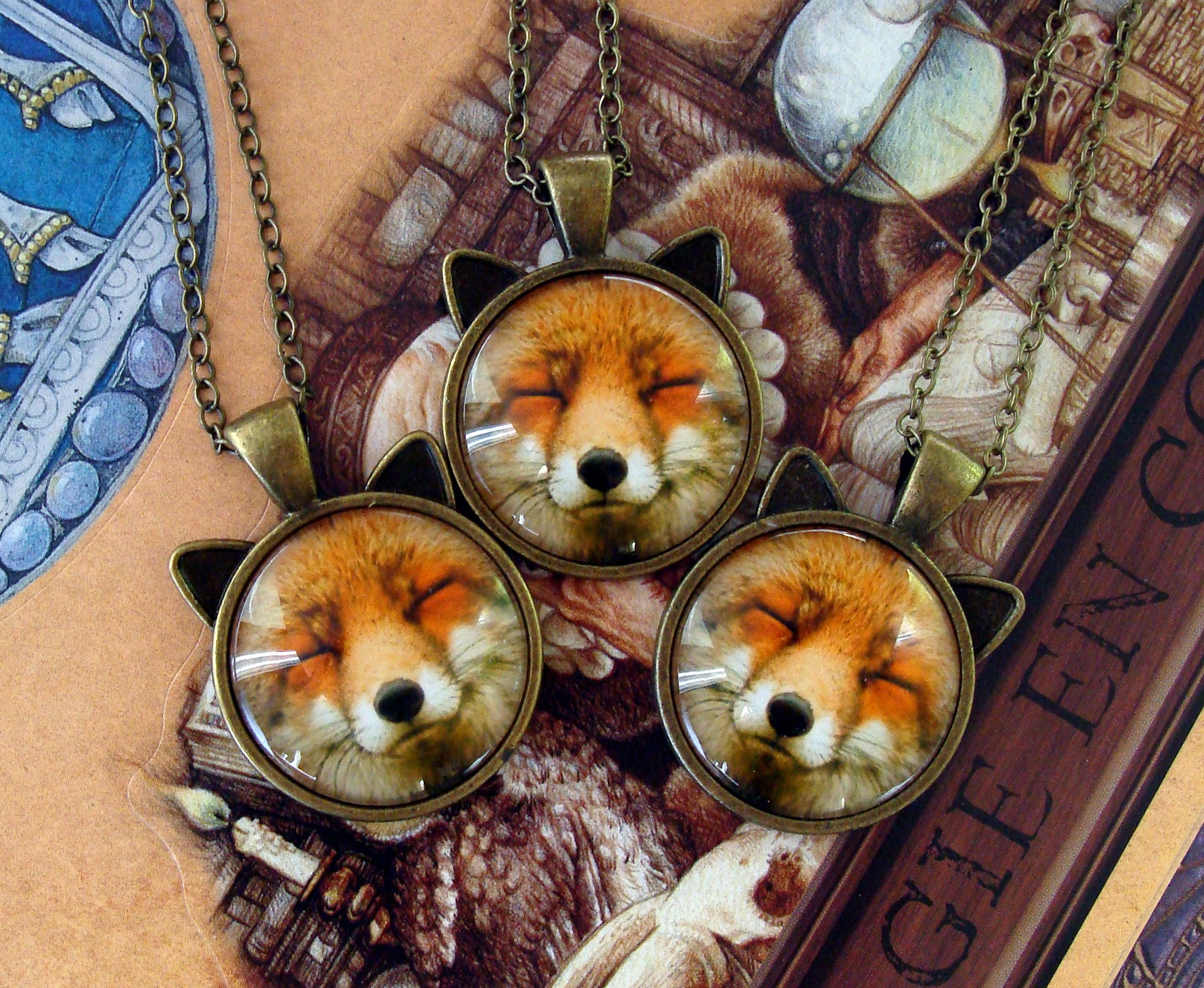 Red Fox Necklace Medallion Familiar Spirit Witchy - Etsy India