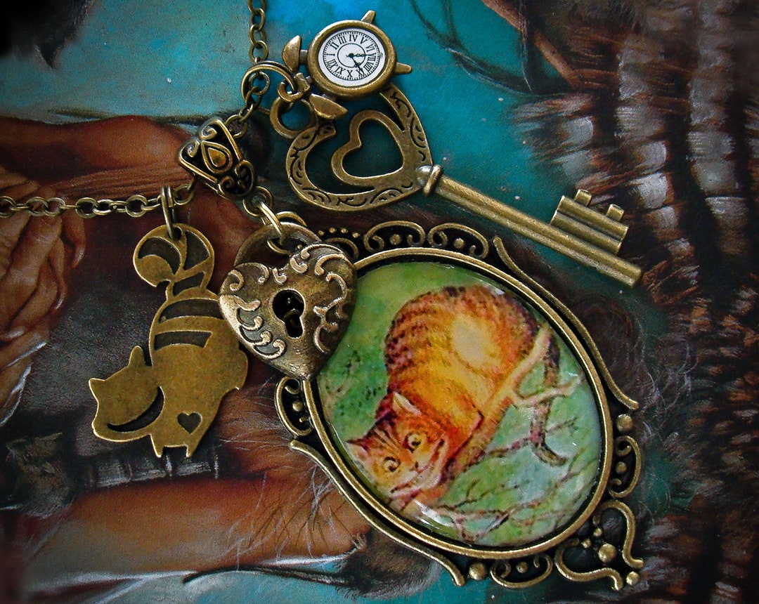 The Cheshire Cat Necklace Alice in Wonderland Lewis Carroll Victorian ...