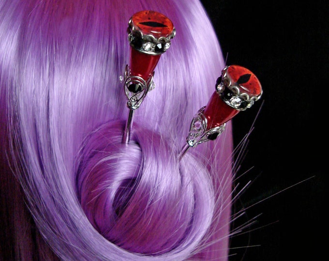 Hair Sticks Pins Red Eye Cat Snake Dragon Eyes Anatomy - Etsy