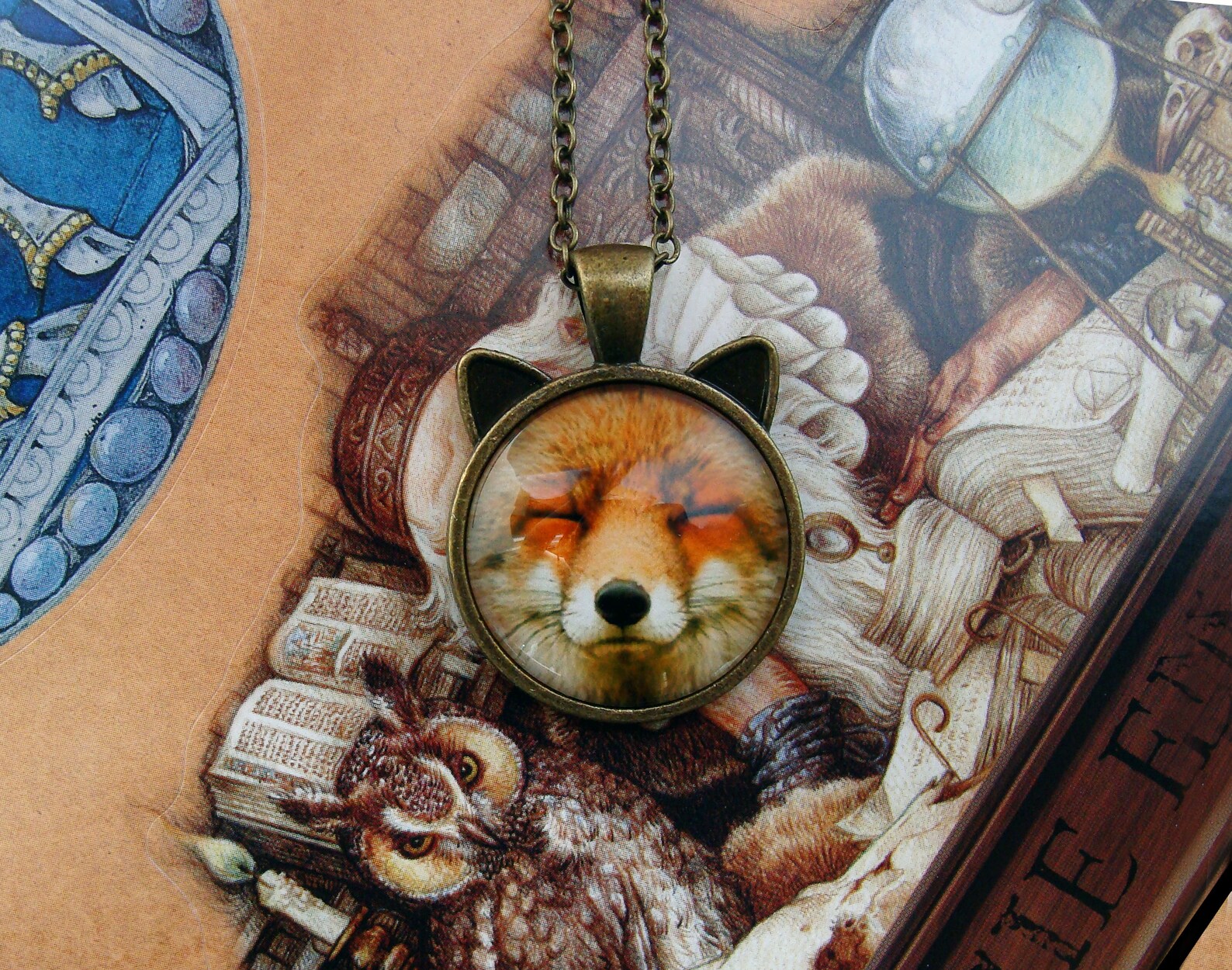 Red Fox Necklace Medallion Familiar Spirit Witchy - Etsy India