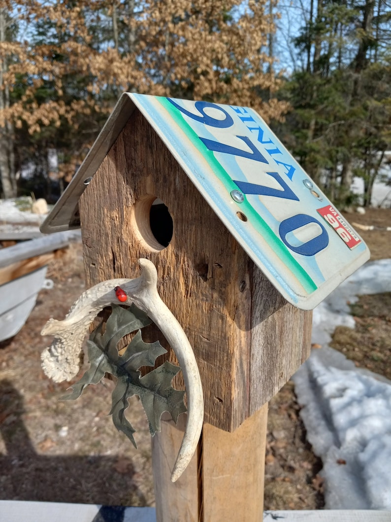 Virginia License Plate Birdhouse Made With Repurposed Barnwood With ...