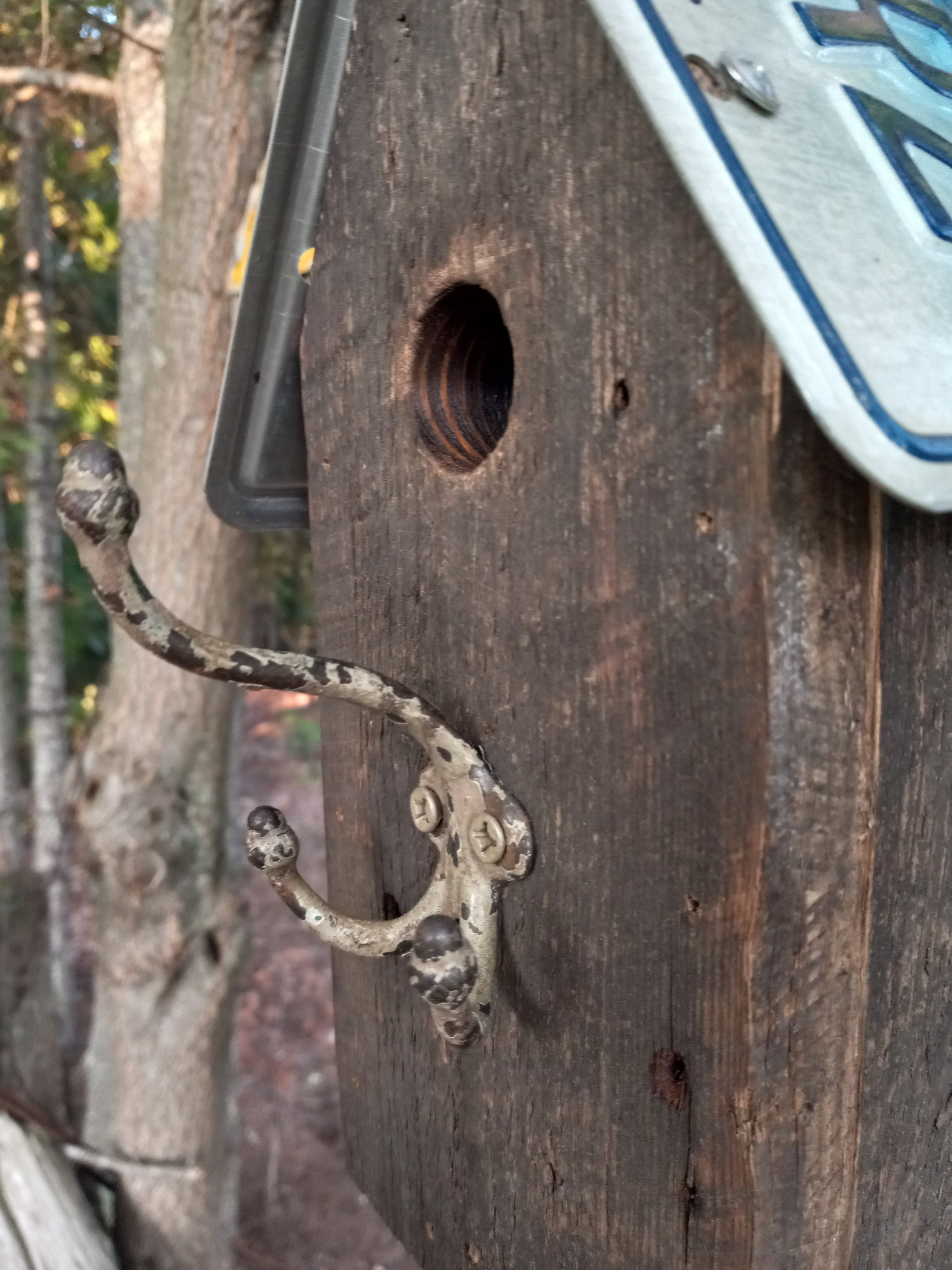 Connecticut License Plate Roof on a Rustic Reclaimed Barnwood Birdhouse ...