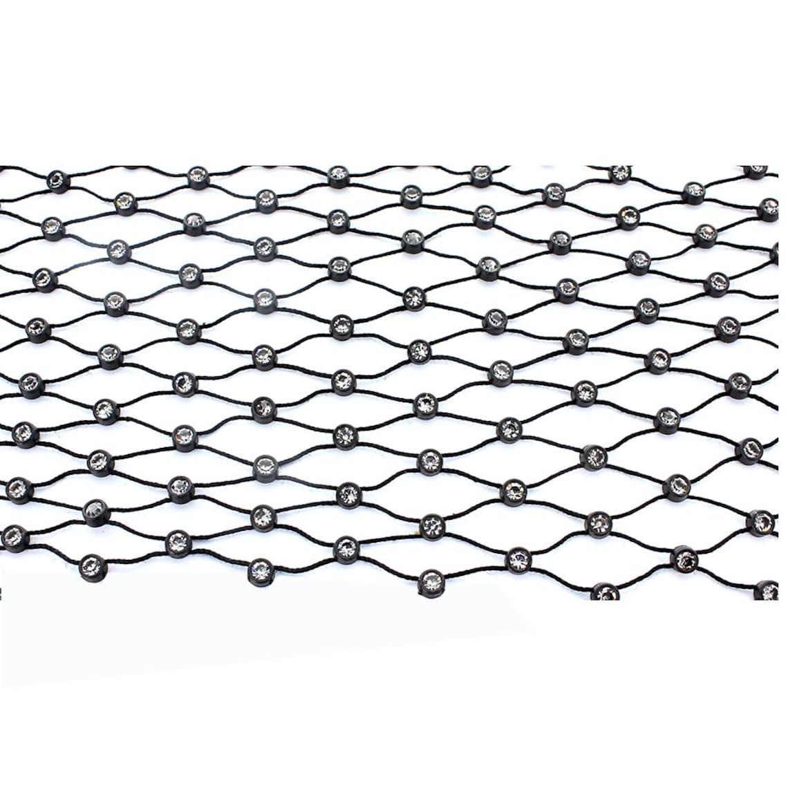 Preciosa Crystal Fishnets - 16 Rows Black Netting With SS13 Stones ...
