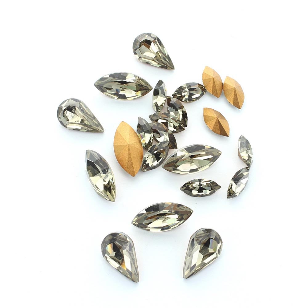 Fancy Stones Made by Preciosa in Black Diamond. Available in 2 - Etsy UK