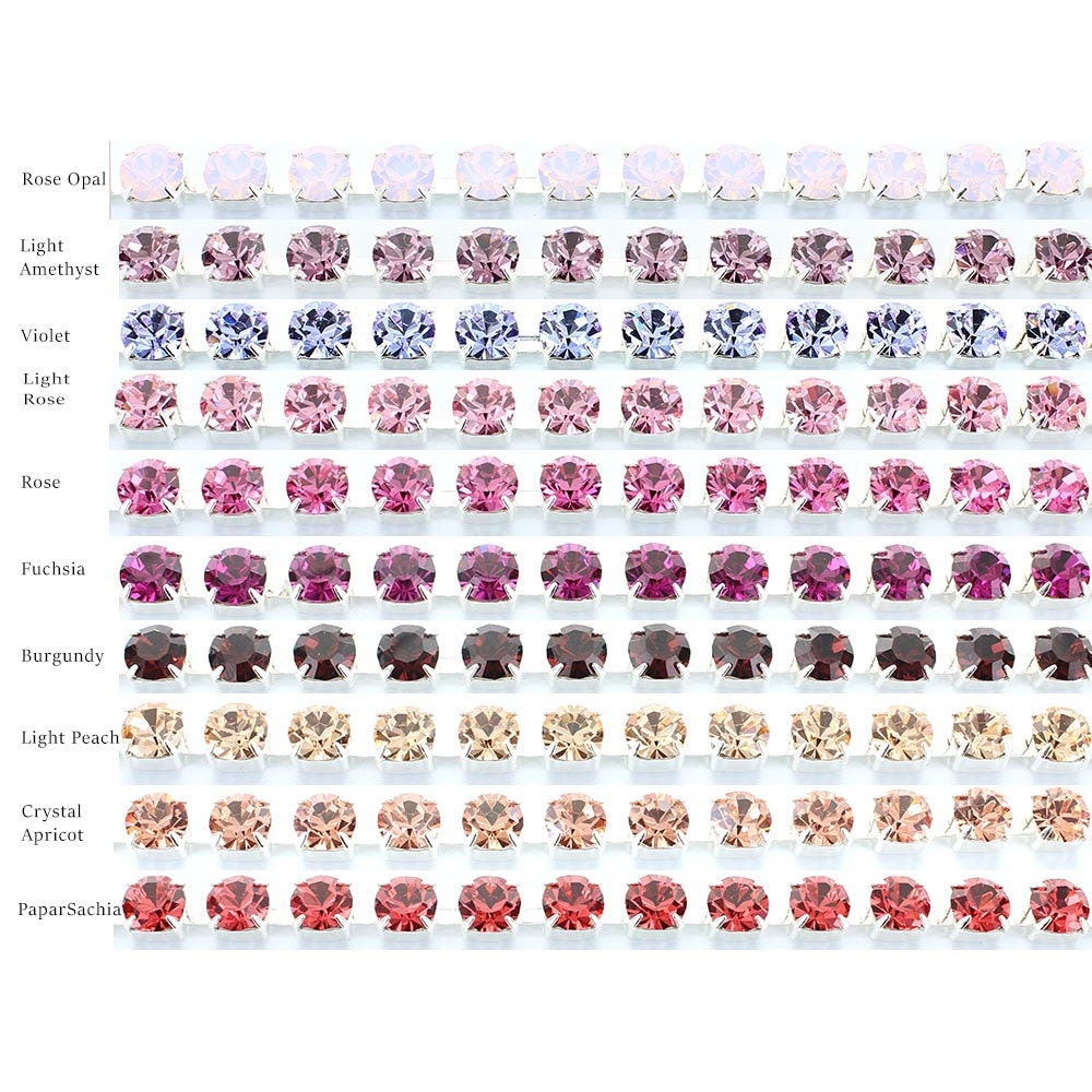 Rhinestone Chain SS30 6mm. 51 Colours Best Quality Stones Made by ...