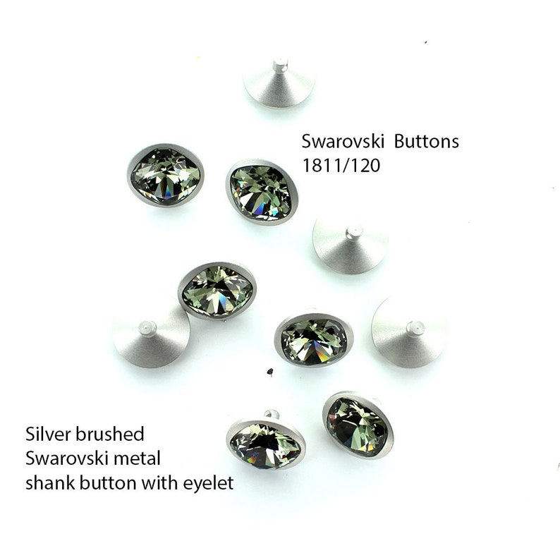 Swarovski Metal Shank Buttons With Eyelet. Price is for 1 Button - Etsy UK