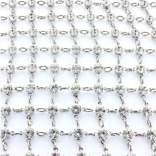 Stretchable Rhinestone Fabricrhinestone Soft Stretch Mesh - Etsy