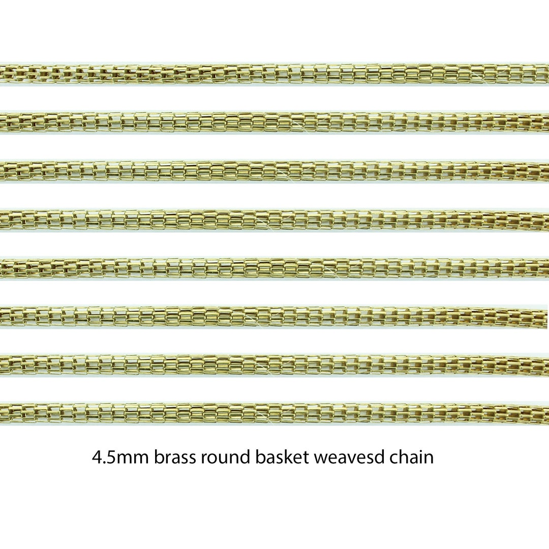 Round Brass Chain. Basket Weave. 4.5mm. Price is for 50 Cms - Etsy