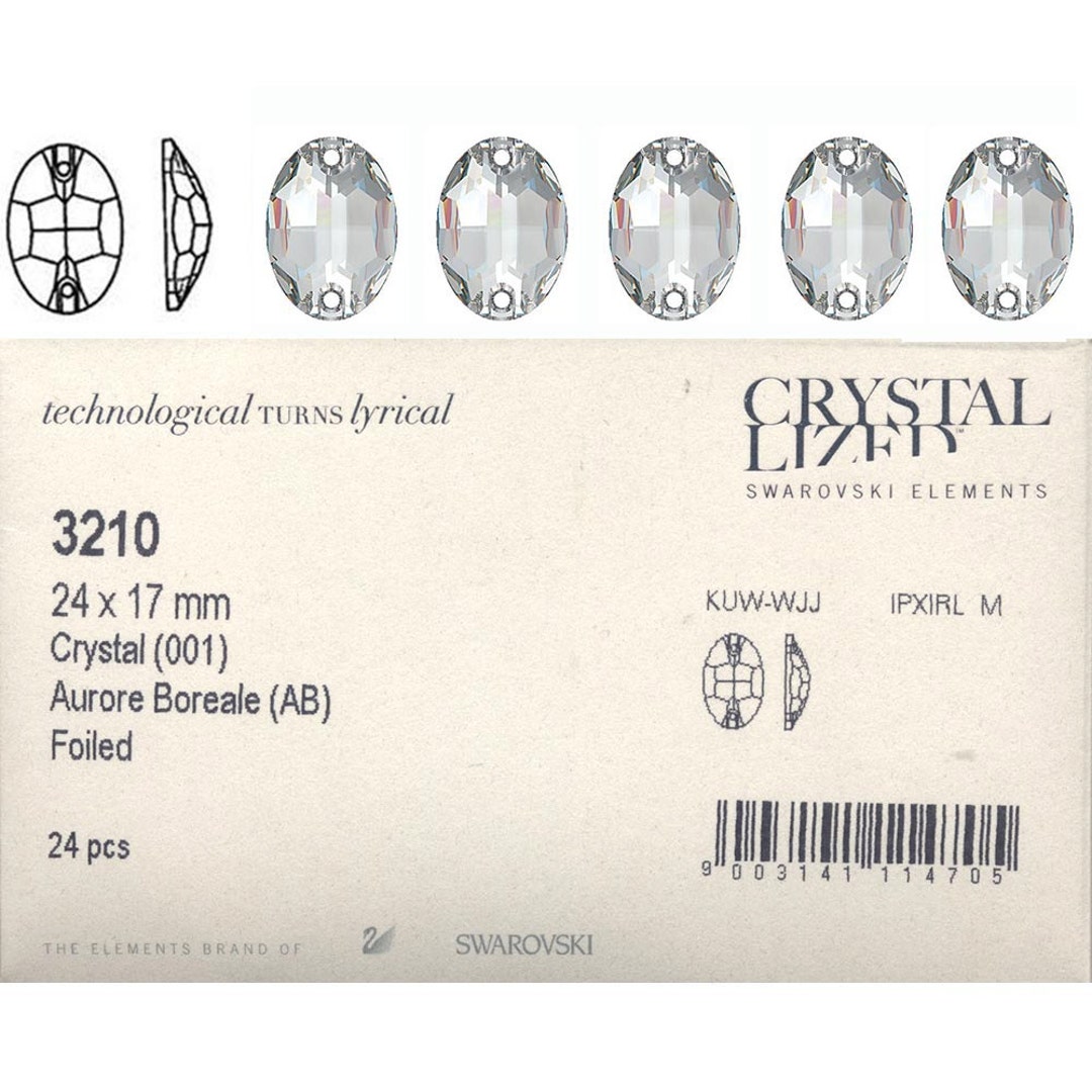 Swarovski 3210 24x17mm Crystal AB Sew on Stone - Price is for 1 Stone ...