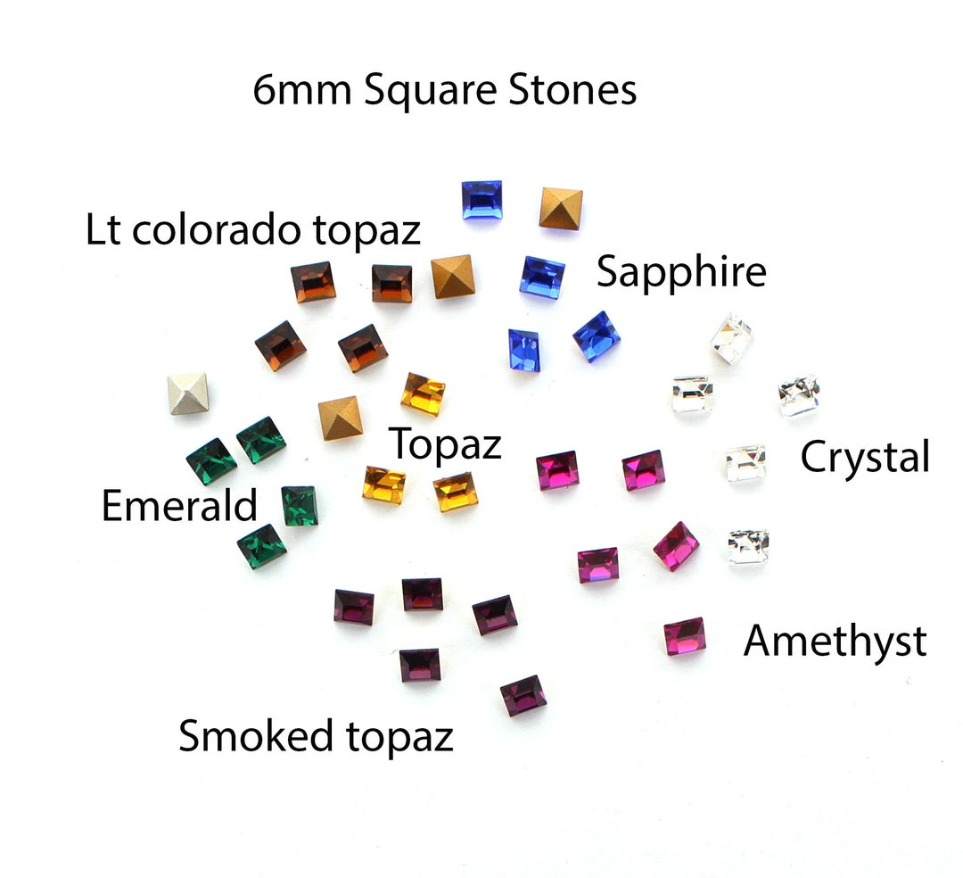 Square Stones. 6mm. Price is for 8 Stones - Etsy
