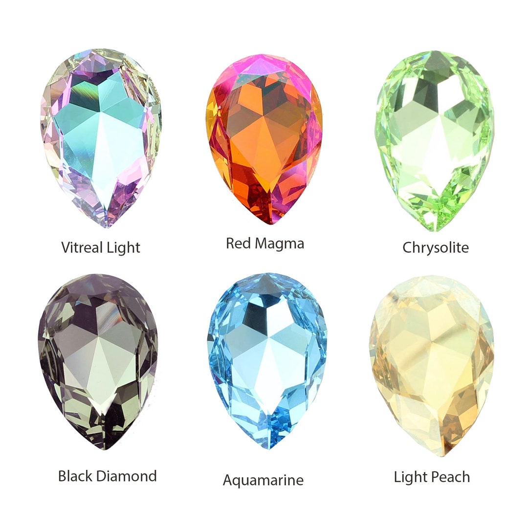 4327 Pearshaped Stones in Various Colours, Size 30x20mm. Price is for 1 ...
