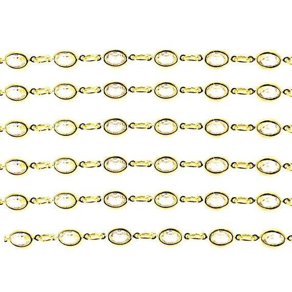 Swarovski Channel Chain Set With 8x6 Oval Channels in Crystal - Etsy UK