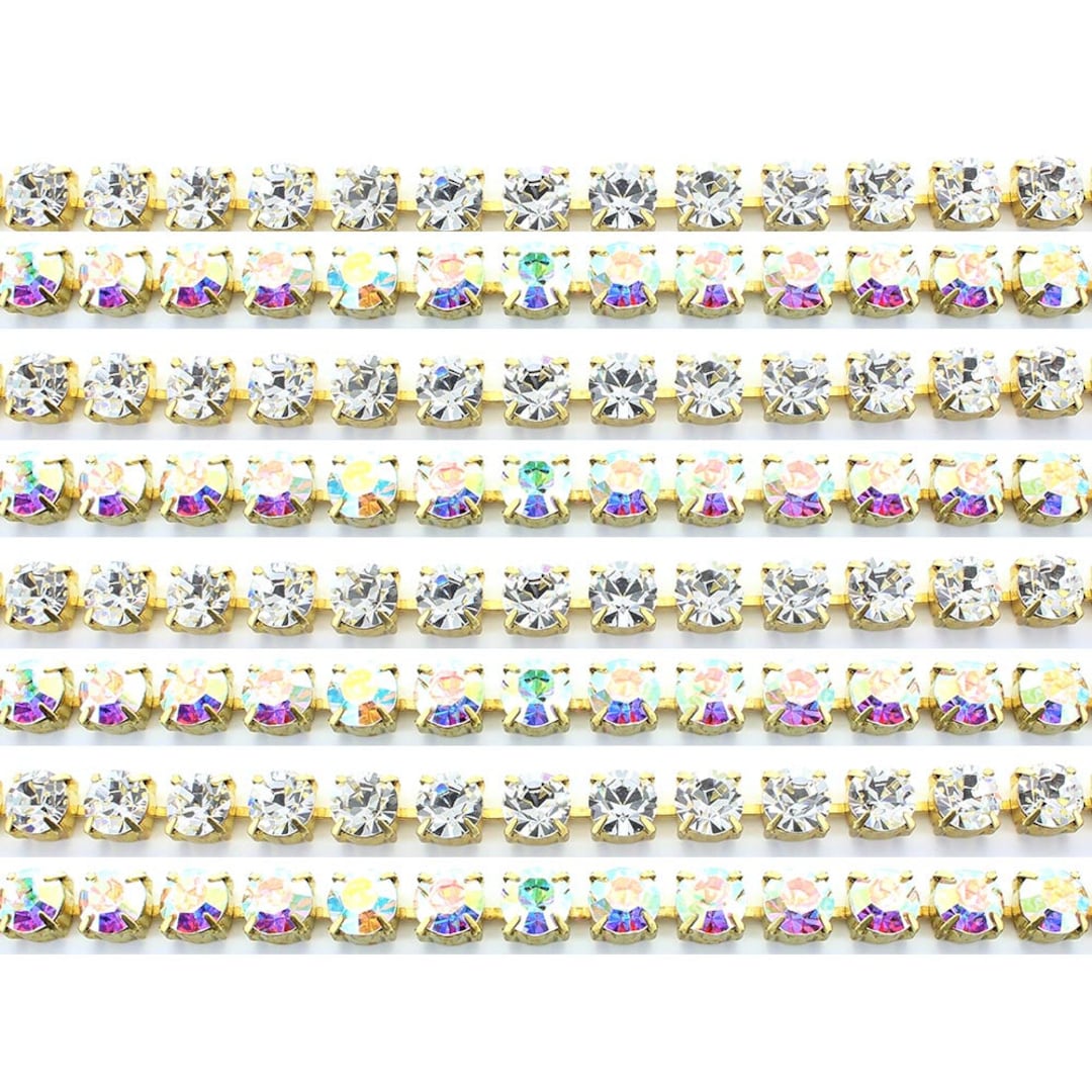 Chain SS40 8mm. Basic Rhinestone Crystal Brass Chain Set With Crystal ...