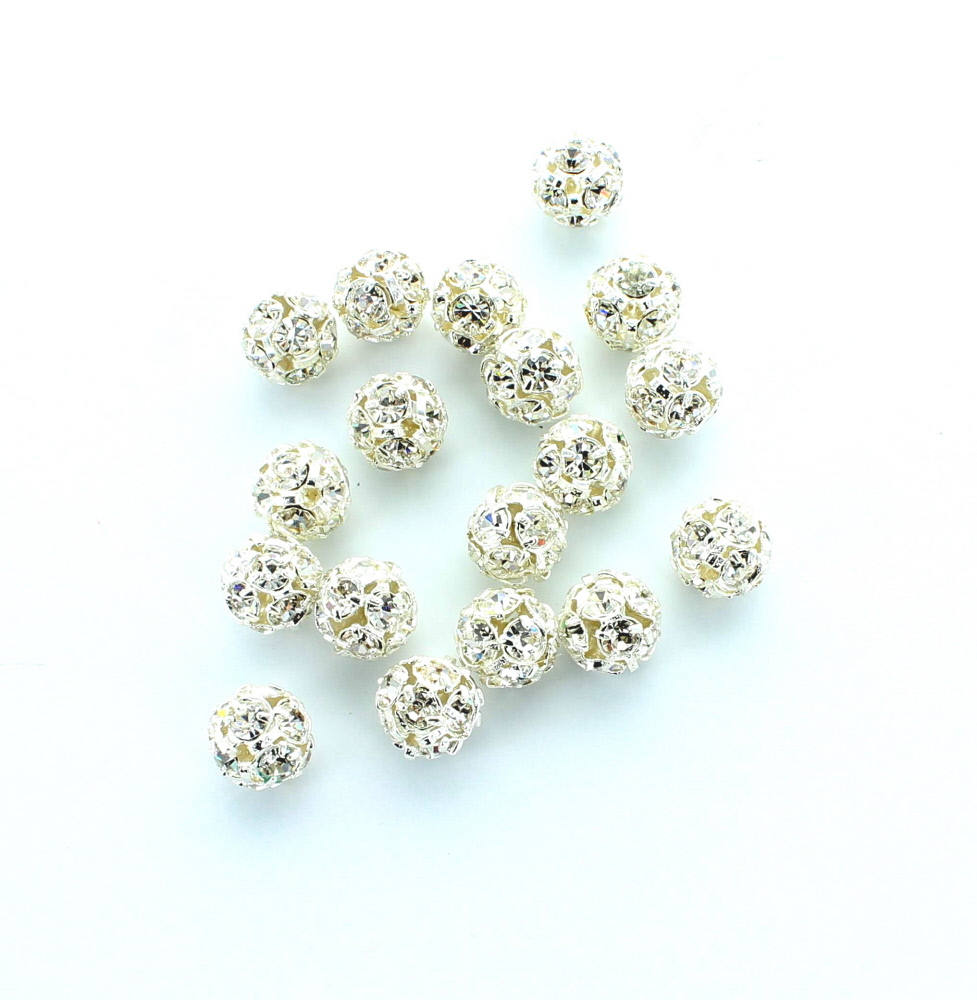 Rhinestone Balls 6mm, 10mm in Silver or Gold Plated Made by Preciosa ...
