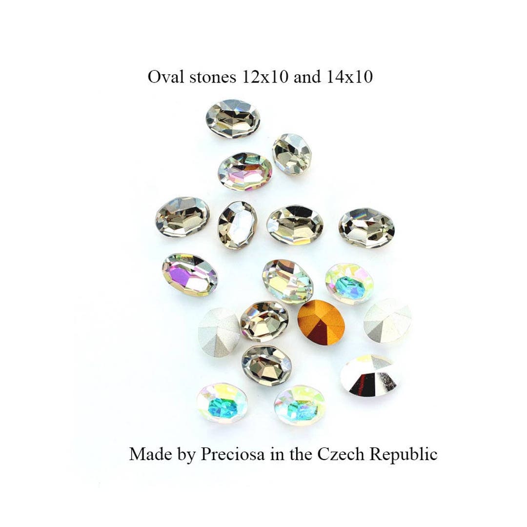 Oval Fancy Stones Made by Preciosa Offered in Two Sizes & Two Colours ...