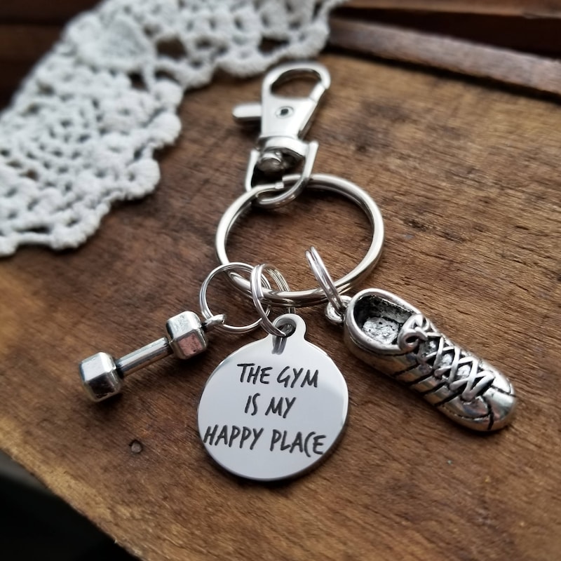 Exercise Women Keychain - Etsy