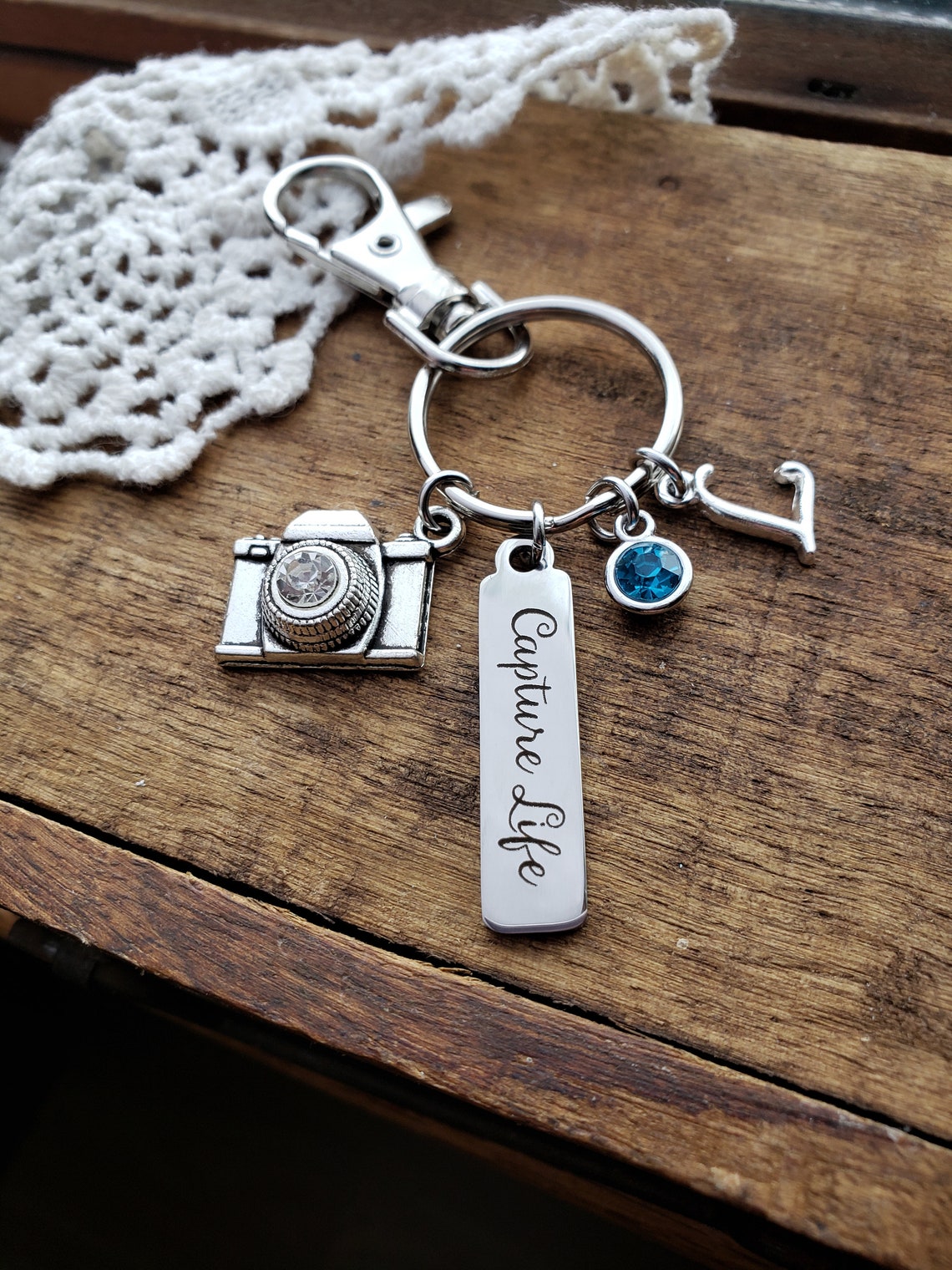 Gift for Photographer, Capture Life Keychain, Camera Charm Keyring ...