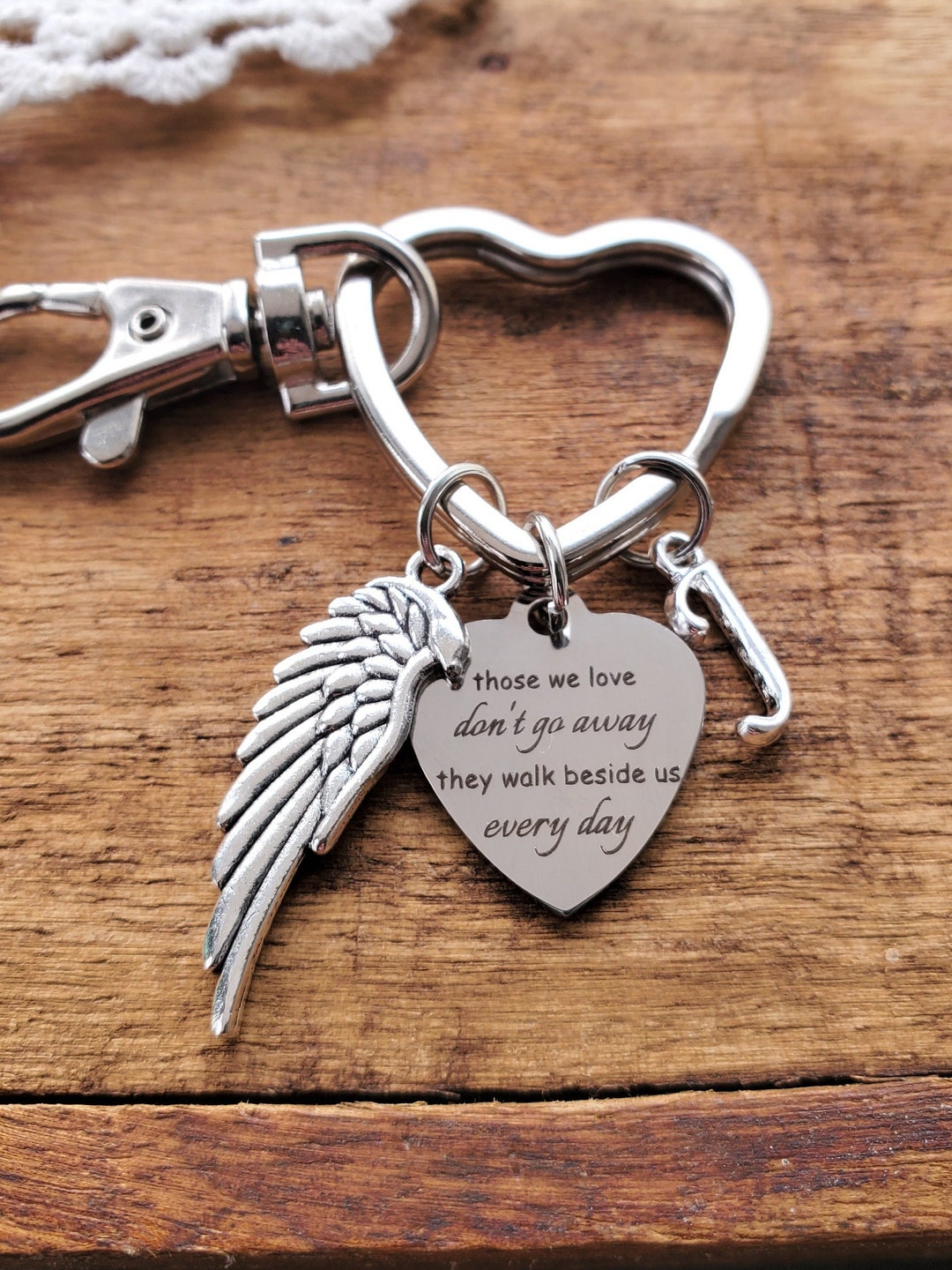 Memorial Gift, Sympathy Gift, Memorial Keychain, Those We Love Don't Go ...