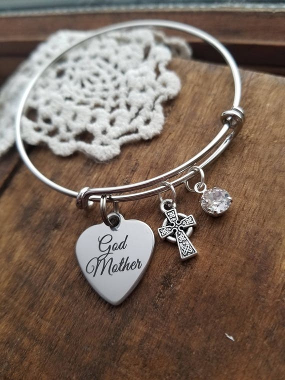 Godmother gifts gift for godmother godmother bracelet godmother jewelry godmother bangle godmom gift baptism gifts religious gifts