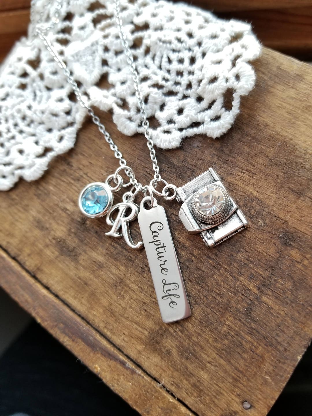 Gift for Photographer, Personalized Camera Necklace, Silver Camera ...