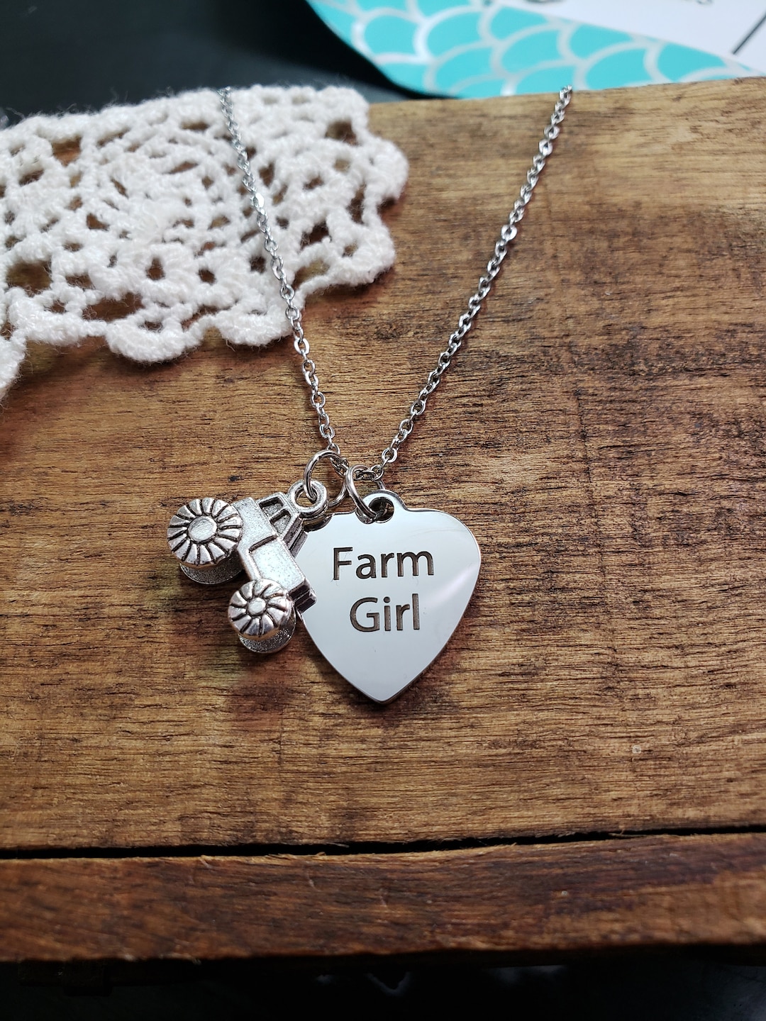 Farm Girl Necklace, Gift for Farmer, Farming Gift, Cowgirl Gift, Gift ...