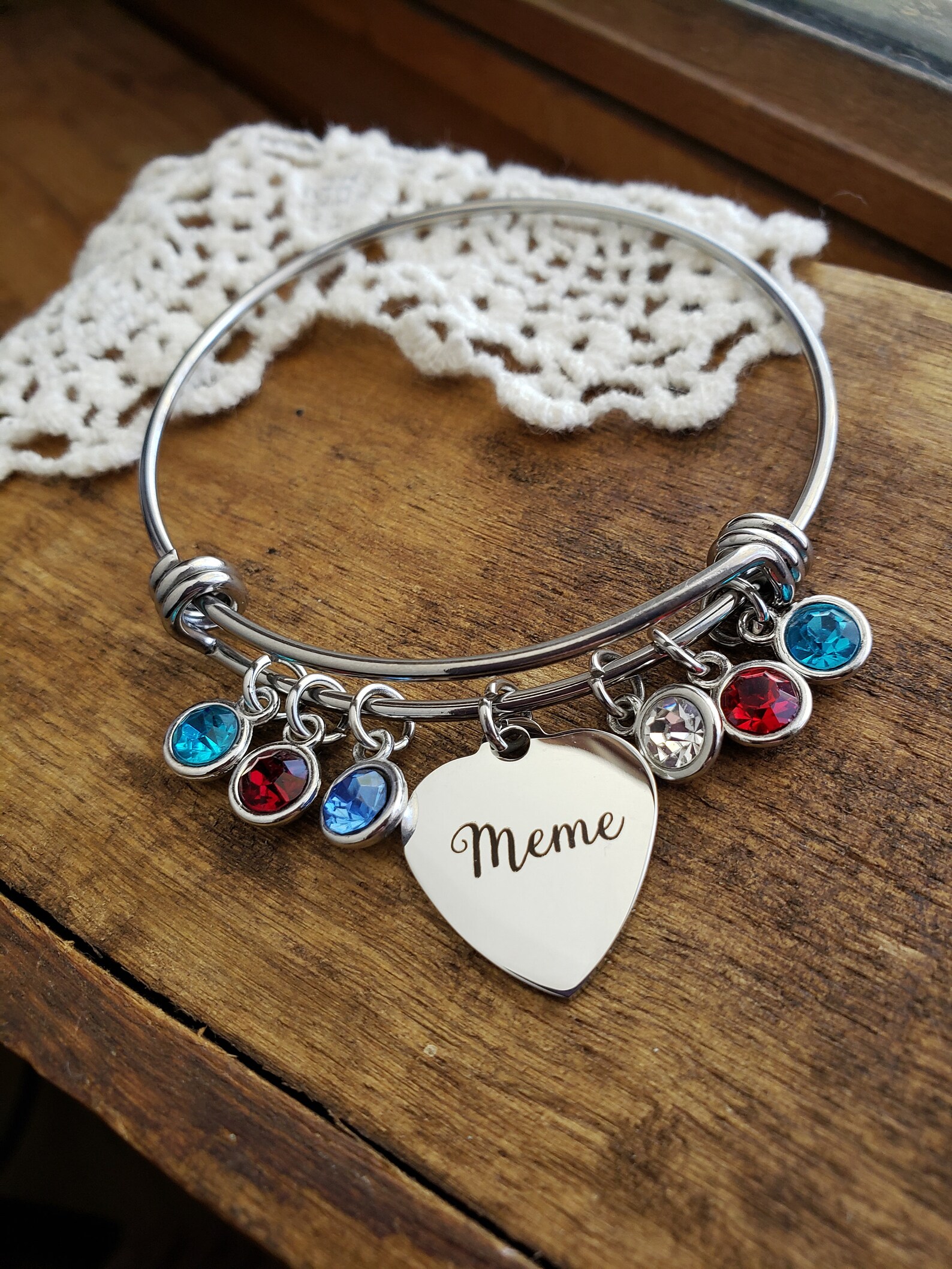 Personalized Gift for Meme Meme Birthstone Bracelet Meme - Etsy