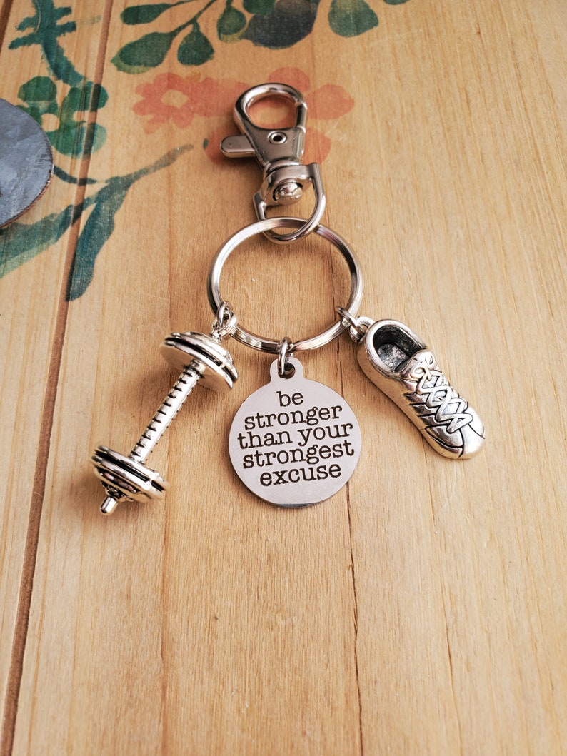 Be Stronger Than Your Strongest Excuse Fitness Keychain Gift - Etsy