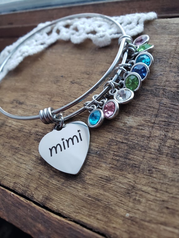 Personalized gift for mimi mimi birthstone bracelet mimi | Etsy