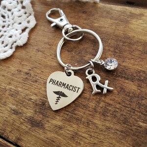 Gift for Pharmacist , Pharmacist Keychain, Key Ring With Pharmacist ...