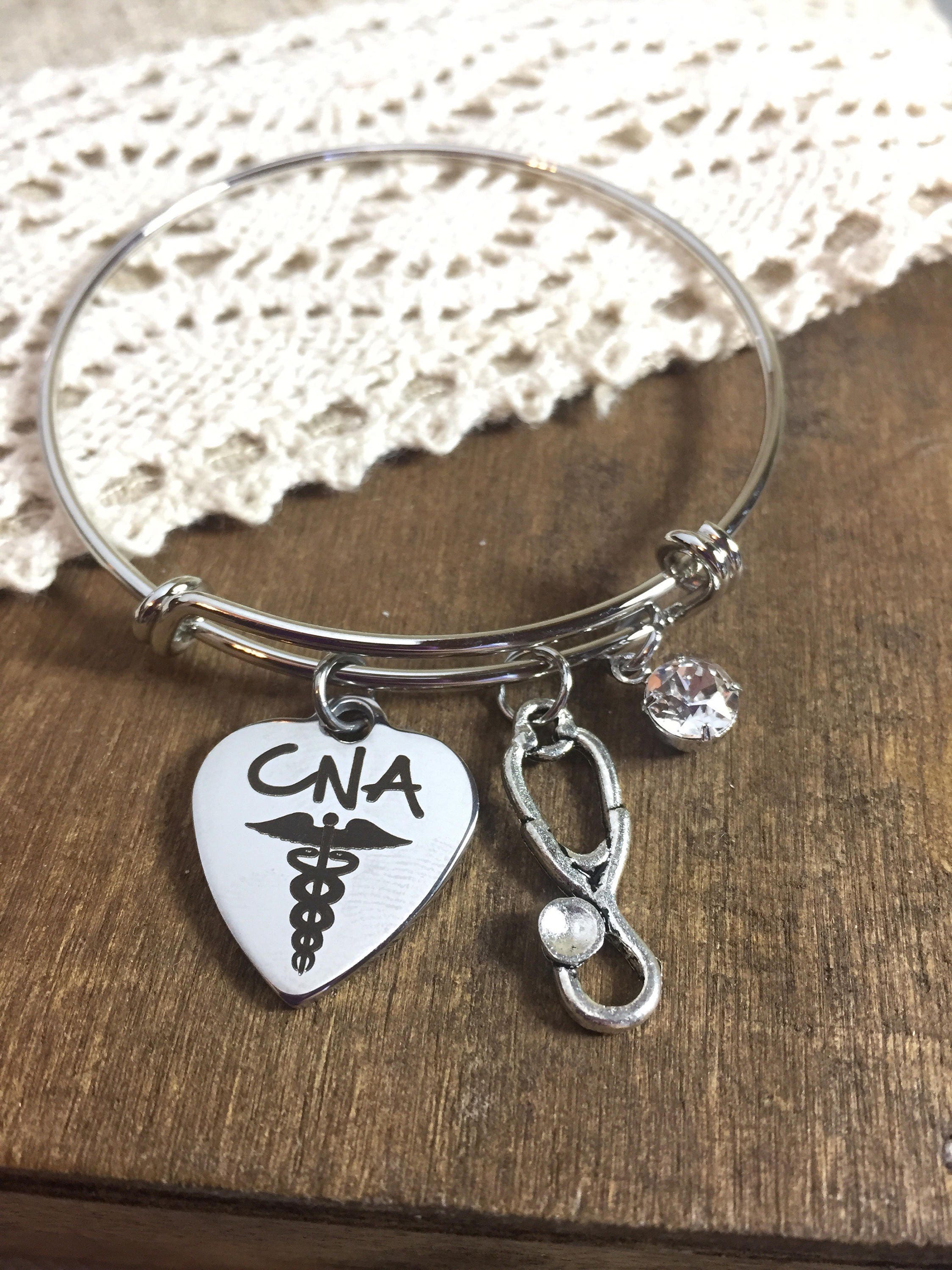 Gift for CNA cna graduation gift Cna bracelet bangle | Etsy