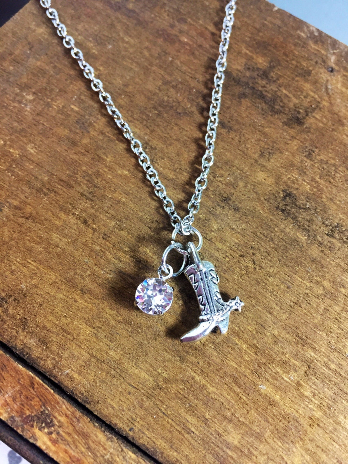 Rodeo Jewelry Cowgirl Boot Necklace, Gift for Bridesmaid, Rustic ...